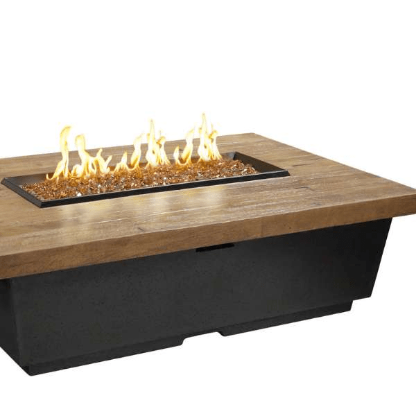 American Fyre Designs Reclaimed Wood Contempo Rectangle Fire Table l ...